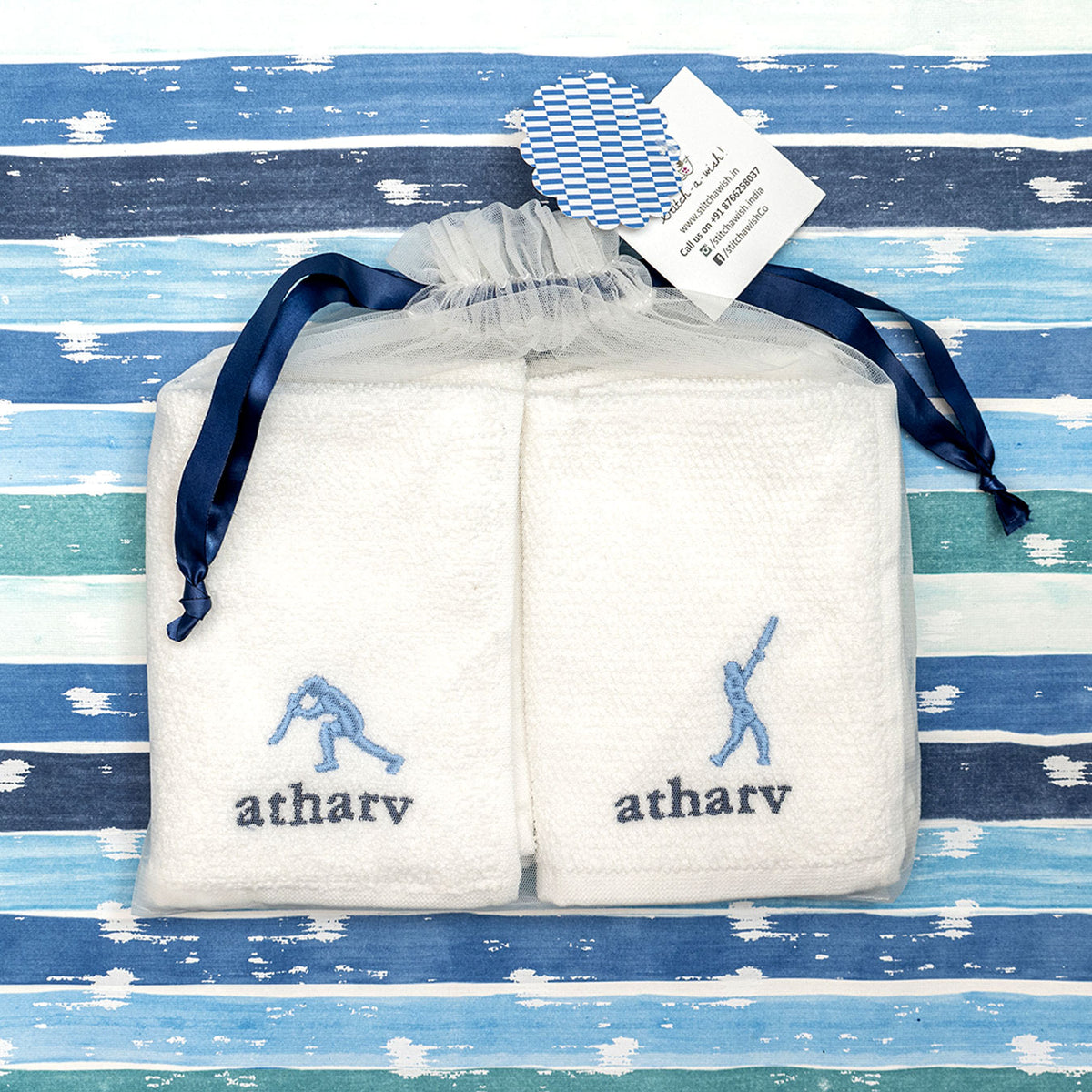 Cricket Theme Face Towels- Set of 4 – Tot n Tales
