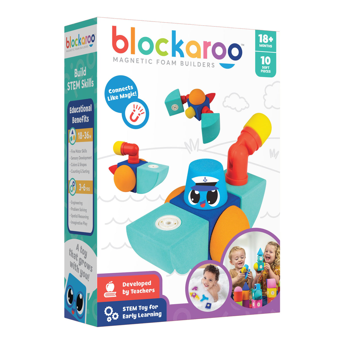 Blockaroo Magnetic Foam Blocks- Boat – Tot n Tales